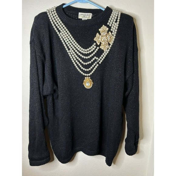 Bonnie Boerer | Sweaters | 8s Bonnie Boerer Company Novelty Pearl ...